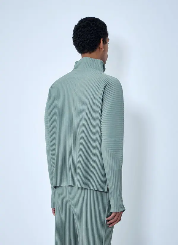 Issey Miyake Pleated Quater Zip-up Sweatshirt