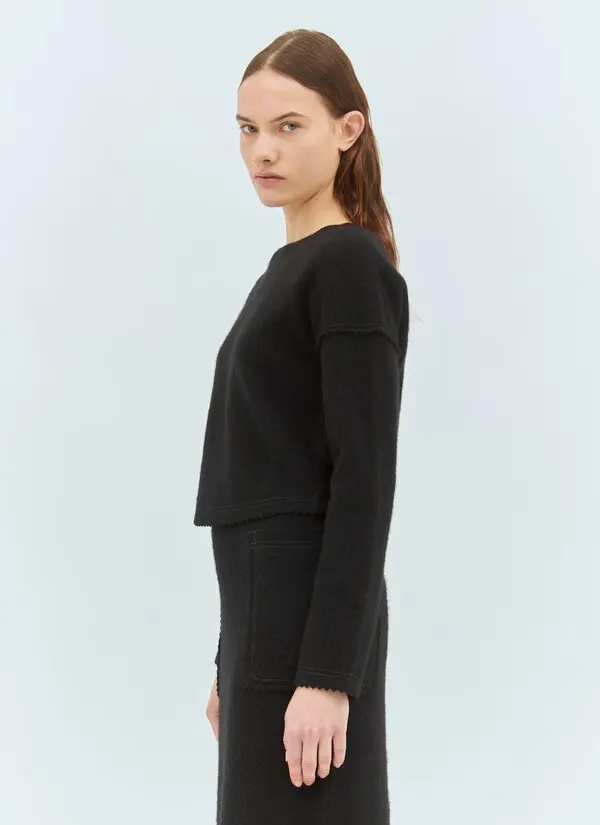 Max Mara Wool And Cashmere Cropped Sweater - Black