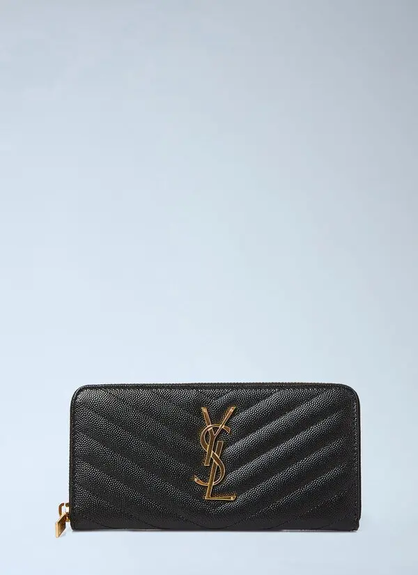 Saint Laurent Cassandre Matelassé Wallet - Black