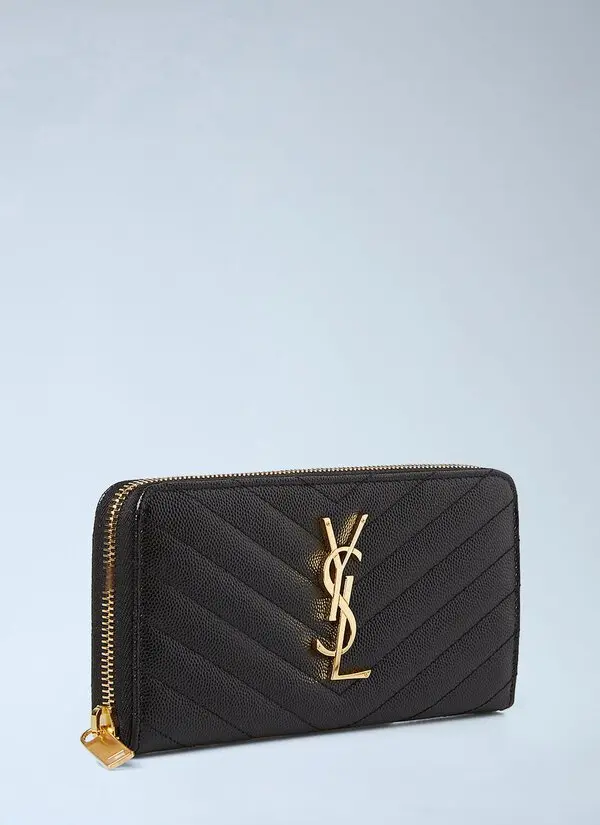 Saint Laurent Cassandre Matelassé Wallet - Black