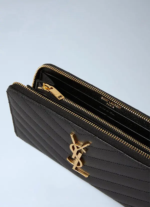 Saint Laurent Cassandre Matelassé Wallet - Black