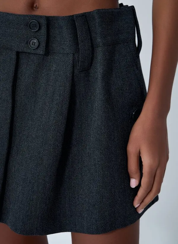 Prada Chevron Wool Mini Skirt