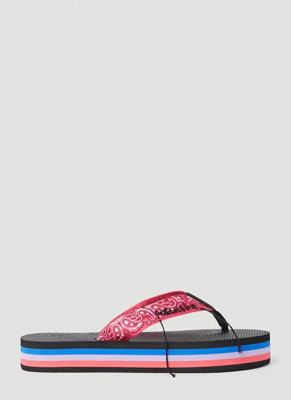 ARIZONA LOVE Paisley Print Flip Flops - Red