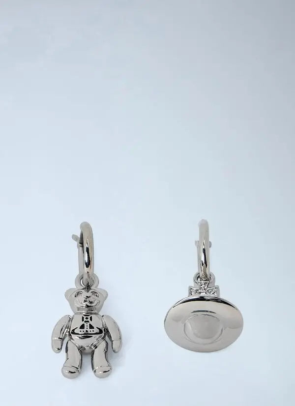 VIVIENNE WESTWOOD Ruby Small Hoop Earrings - Silver