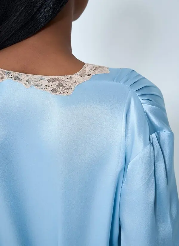 Prada Satin Crepe And Lace Dress
