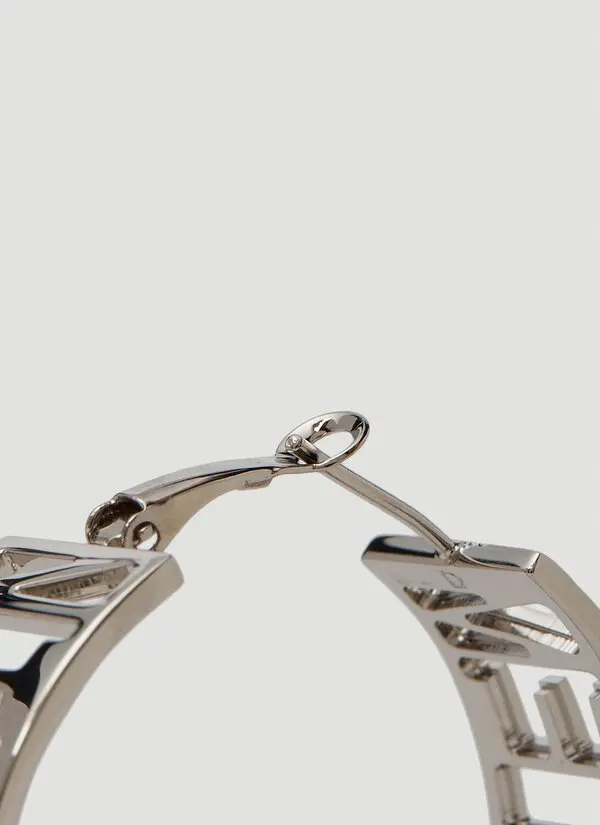 Vetements Logo Hoop Earrings