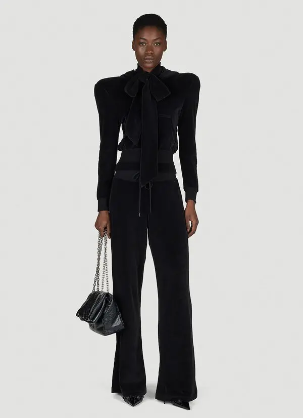 Balenciaga Scarf Turtleneck Terry-cloth Blouse