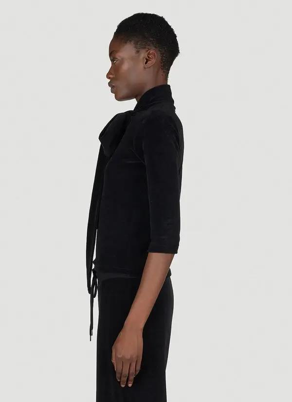 Balenciaga Scarf Turtleneck Terry-cloth Blouse