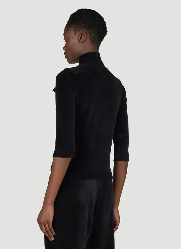 Balenciaga Scarf Turtleneck Terry-cloth Blouse