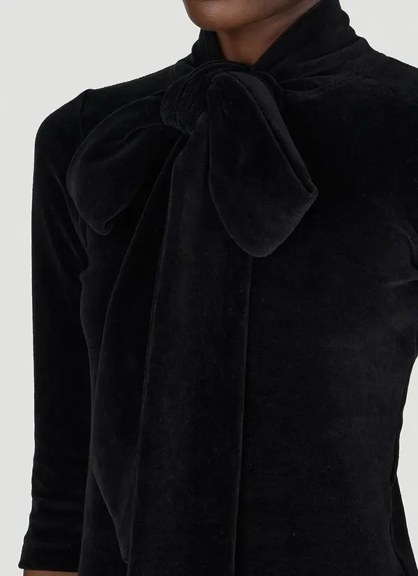 Balenciaga Scarf Turtleneck Terry-cloth Blouse