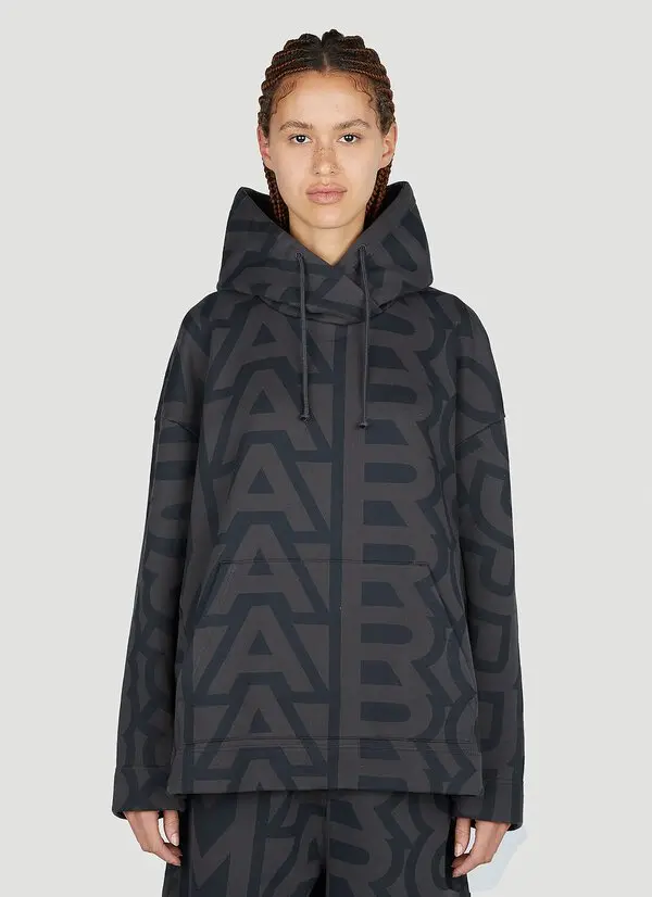 Marc Jacobs Monogram Oversized Hooded Sweatshirt - Black