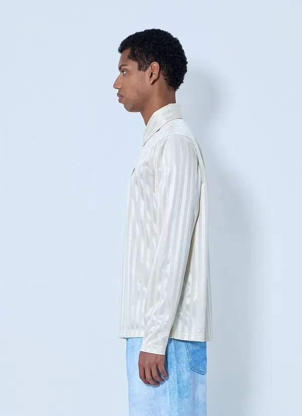 METALWOOD Striped Long Sleeve Polo Shirt