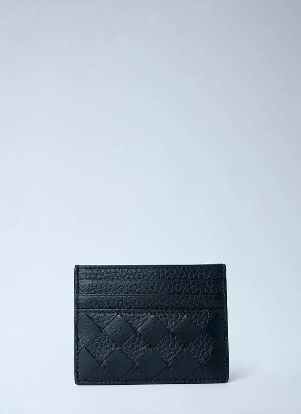 Bottega Veneta Intrecciato Leather Card Holder - Black