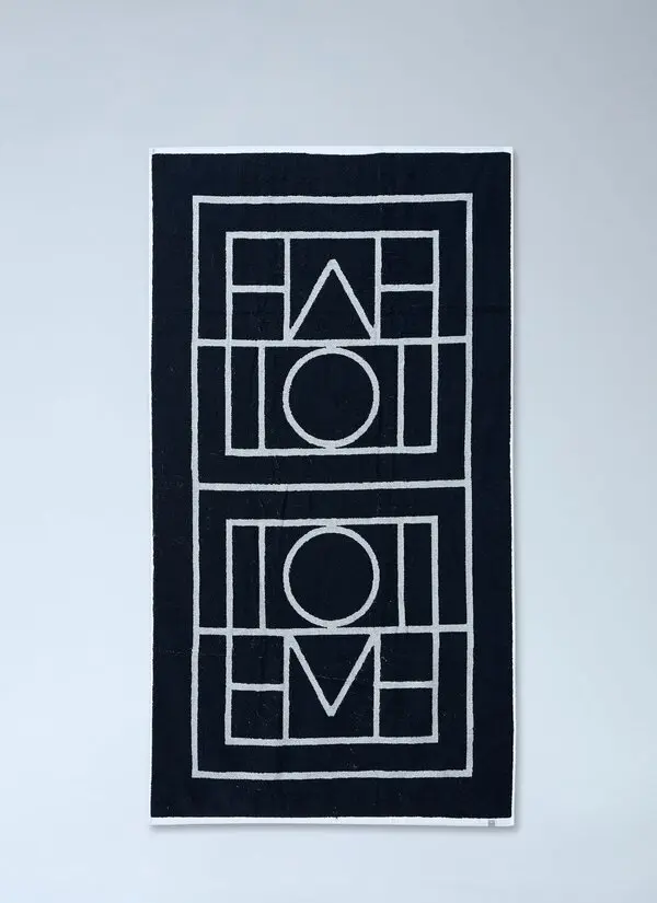 TOTEME Monogram Jacquard Beach Towel - Black