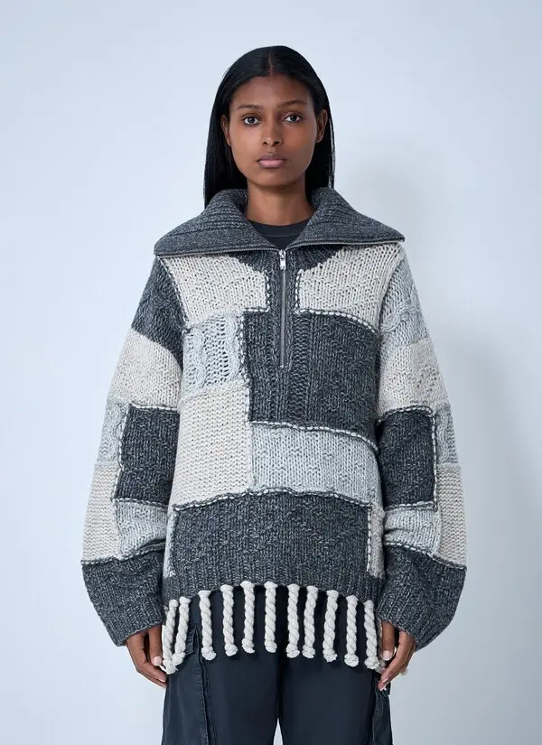 GANNI Wool-blend Sweater - Grey