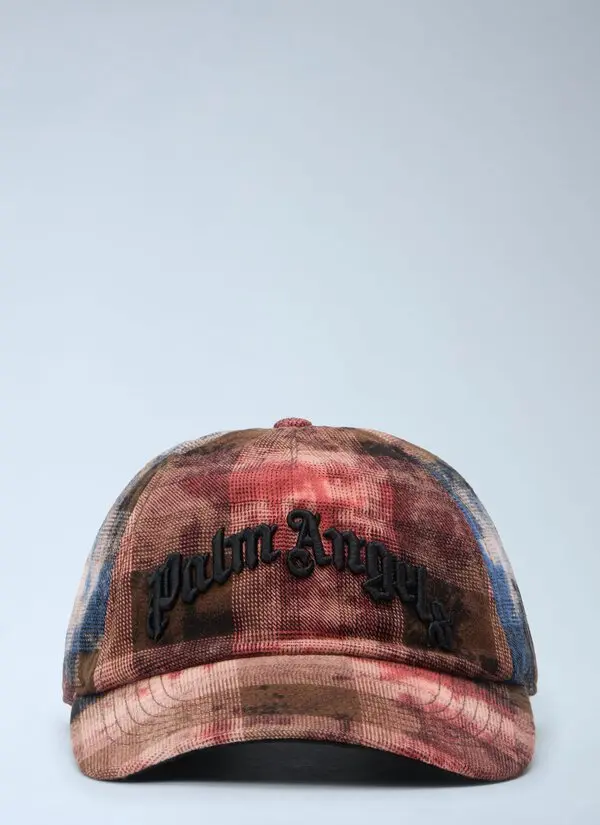 Palm Angels Curved Logo Check Cap - Multicolour