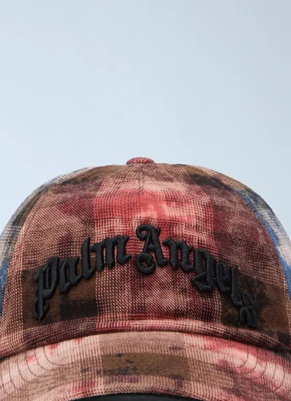 Palm Angels Curved Logo Check Cap