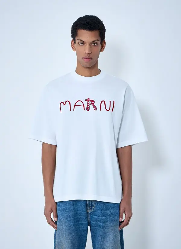 Marni Logo Motif T-shirt - White