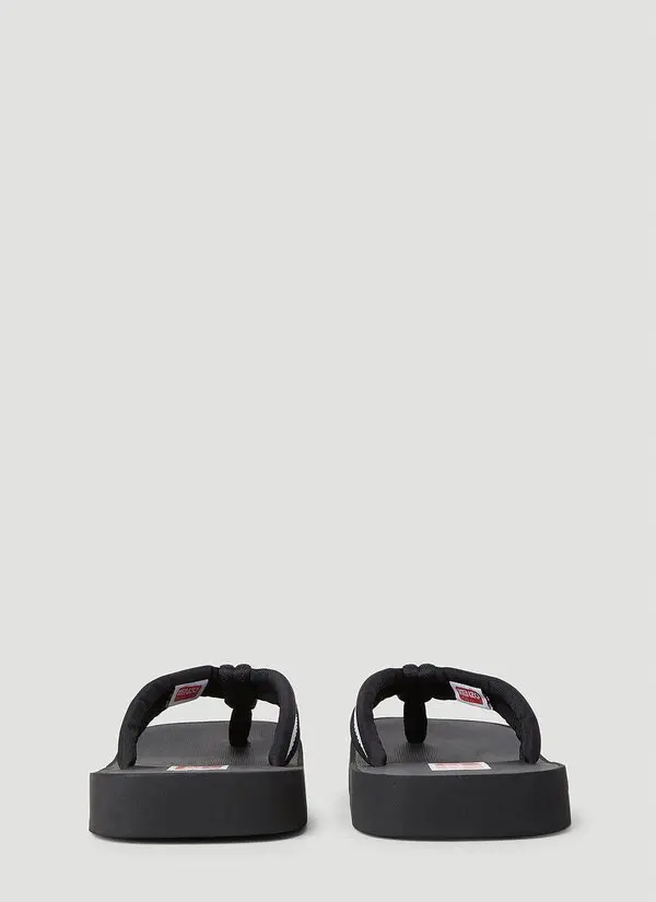 Kenzo Logo Patch Flip Flops - Black
