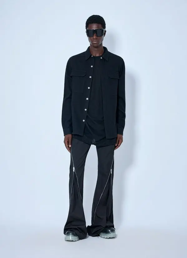 Rick Owens Wool Blend Overshirt - Black