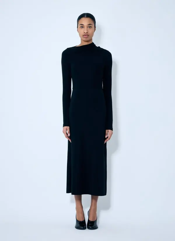 TOTEME Draped Jersey Dress - Black