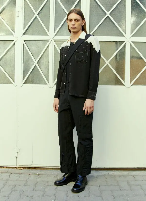 NÒMARYTHM TEXTILE Hand Dyed Open Collar Shirt
