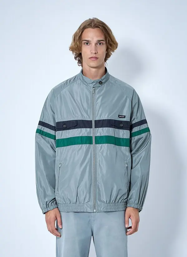 Miu Miu Technical Silk Blouson Jacket - Light Blue