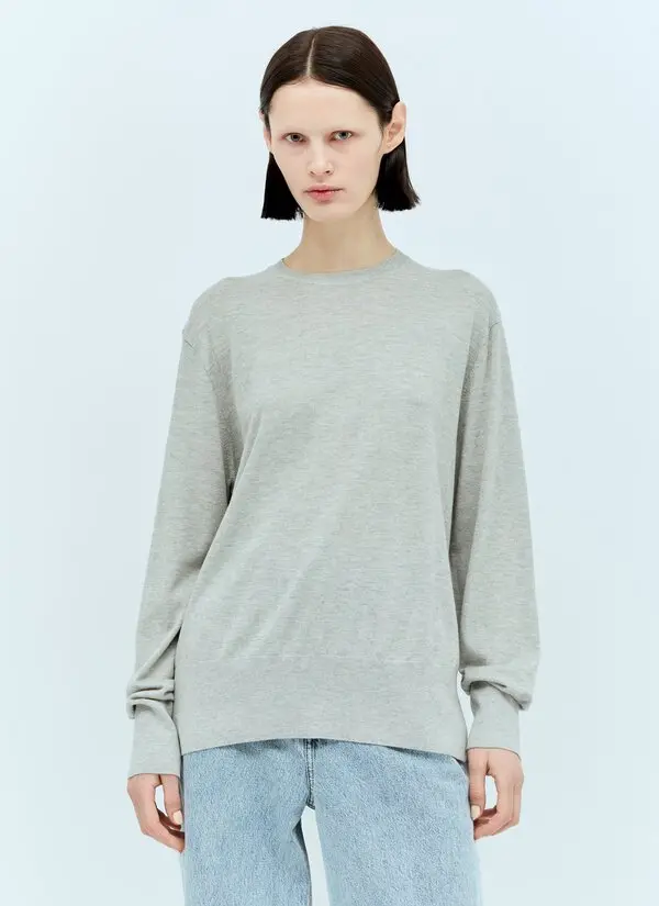 TOTEME Sik Cashmere Knit Sweater - Grey