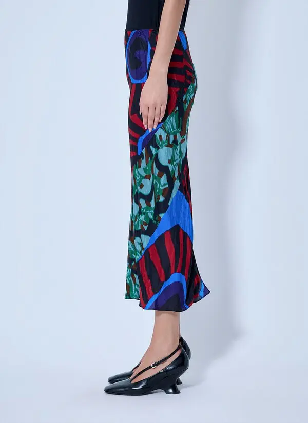 Dries Van Noten Abstract Pattern Midi Skirt