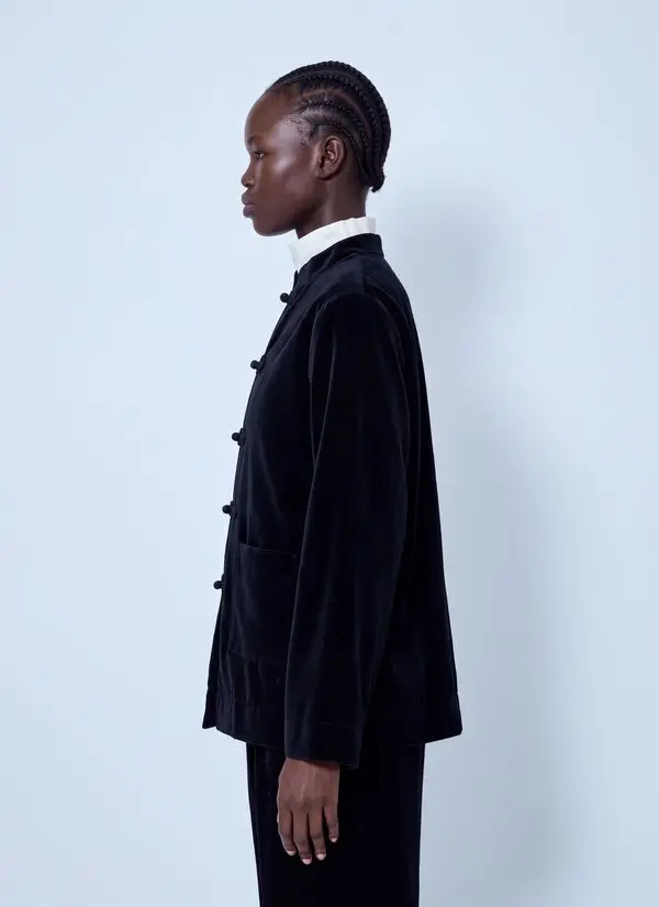 RÓHE Pankou Closure Velvet Jacket - Black