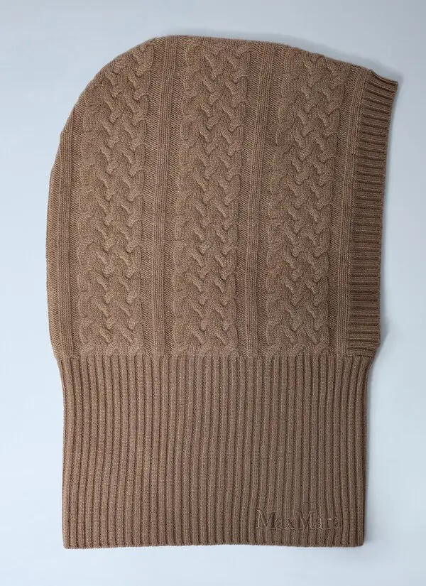 Max Mara Logo Motif Balaclave - Camel