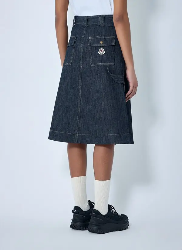 Moncler Button-front Denim Midi Skirt