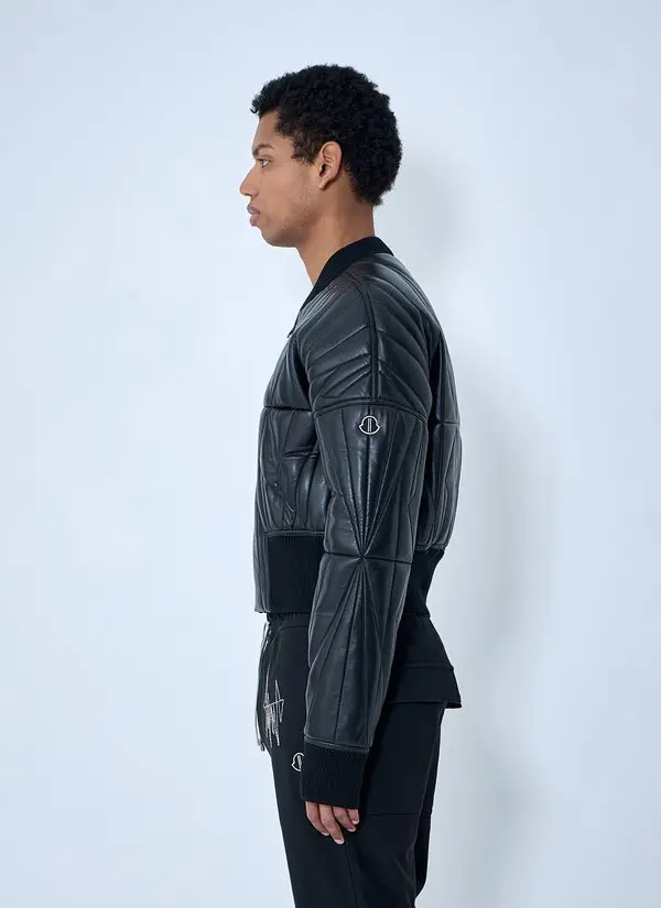 MONCLER + RICK OWENS Geocamo Cropped Quilted Bomber Jacket