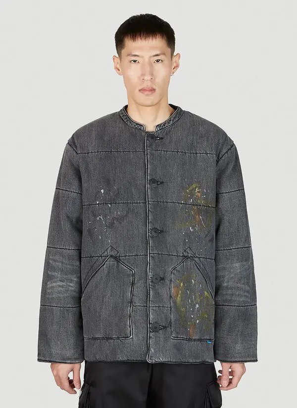 LIBERAIDERS Paint Splatter Denim Jacket - Grey