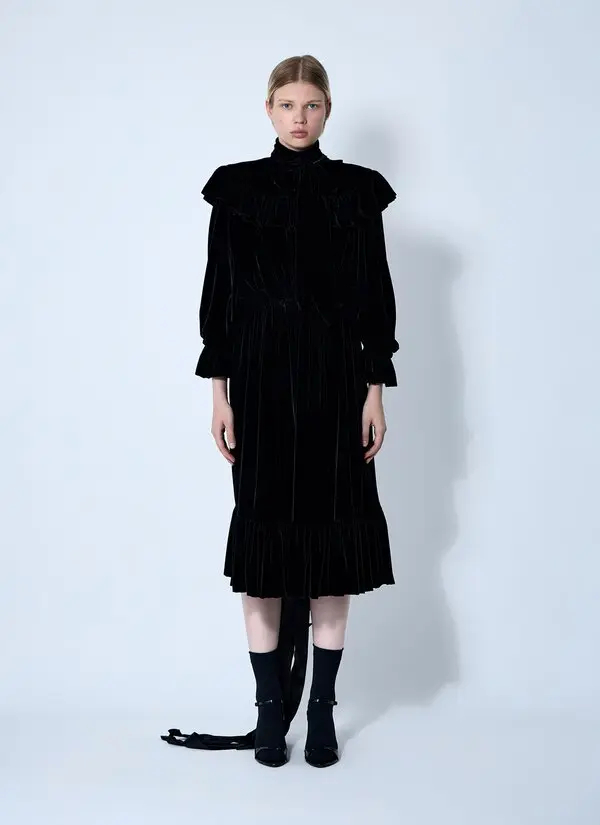 Balenciaga Lace-up Dress - Black
