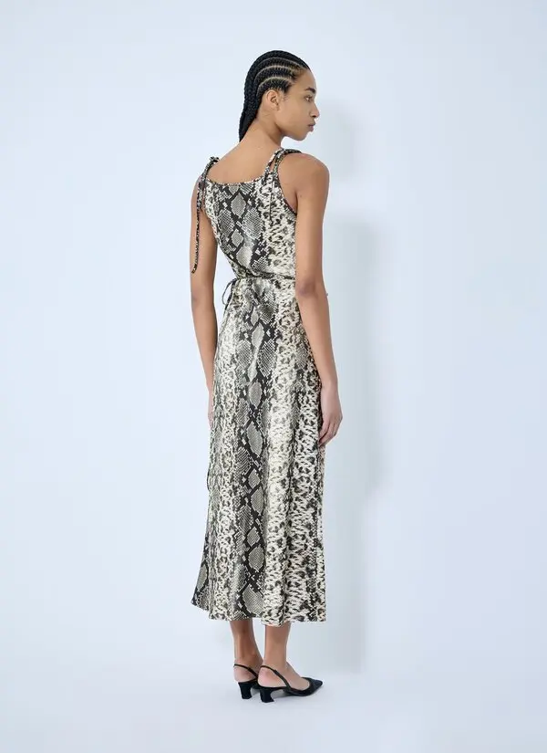 Acne Studios Satin Python Print Midi Dress