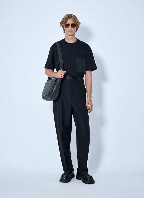 Bottega Veneta Mohair Wool Canvas Trousers