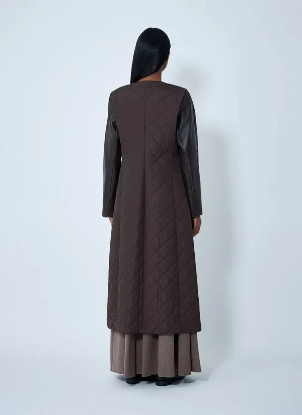 Max Mara Quilted Maxi Coat - Brown