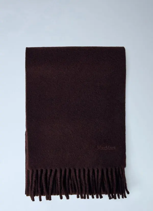 Max Mara Fringed Wool Scarf - Brown
