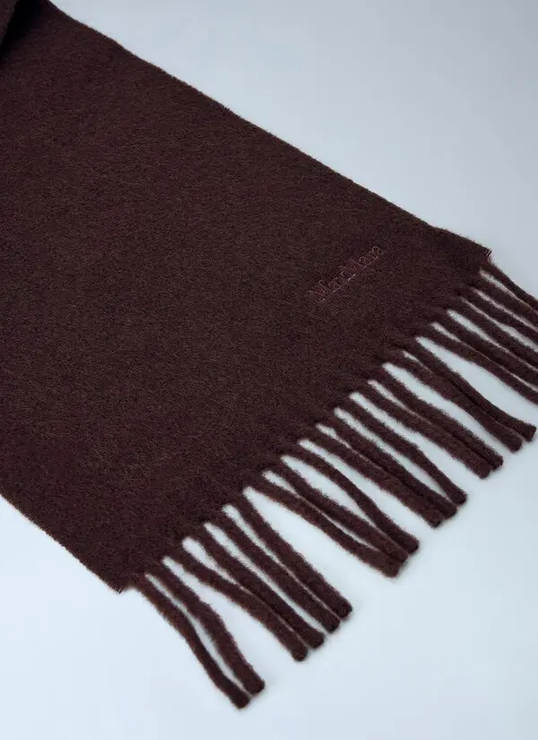 Max Mara Fringed Wool Scarf - Brown
