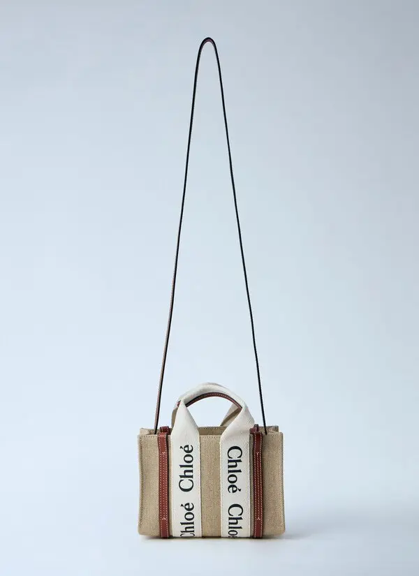 Chloé Mini Woody Tote Bag - Beige