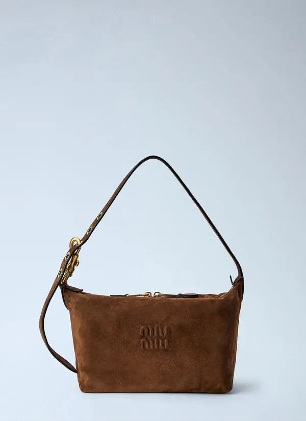 Miu Miu Spirit Suede Bag - Brown