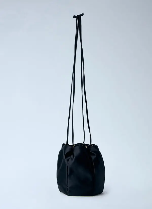 Prada Satin Mini Bucket Bag - Black