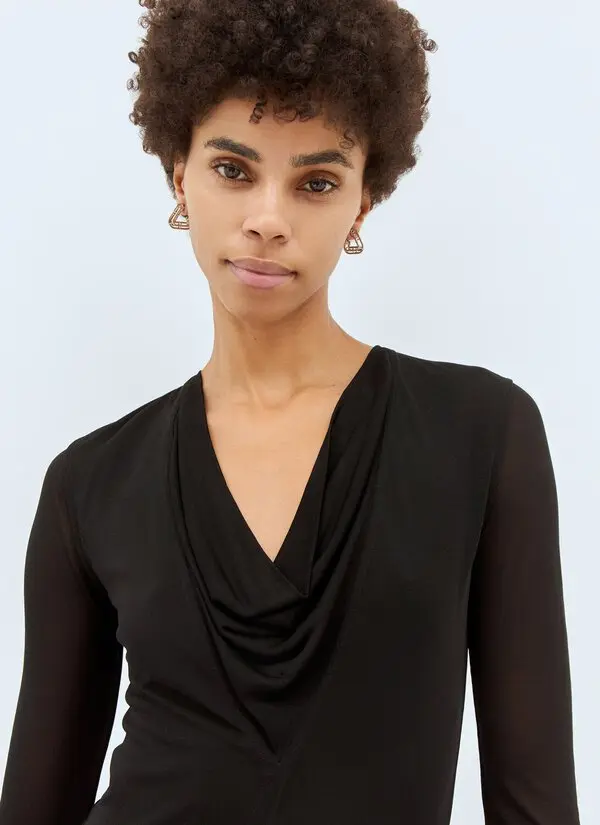 TOTEME Draped V-neck Maxi Dress