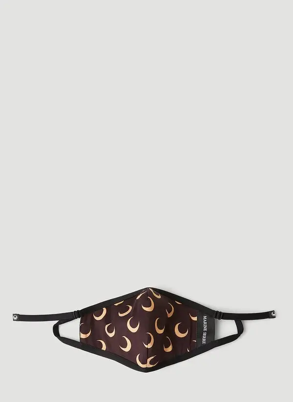 MARINE SERRE Moon Print Face Mask - Brown