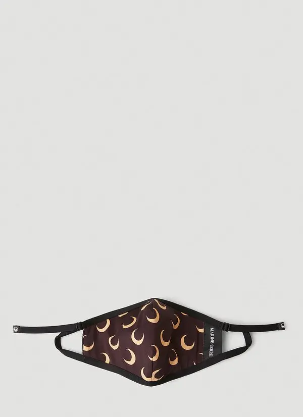 MARINE SERRE Moon Print Face Mask - Brown