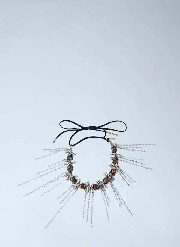Dries Van Noten Chain Embellished Collar Necklace - Black