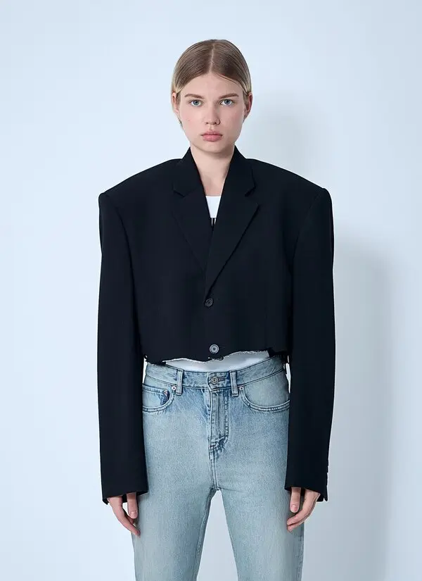 Balenciaga Cut-off Blazer - Black