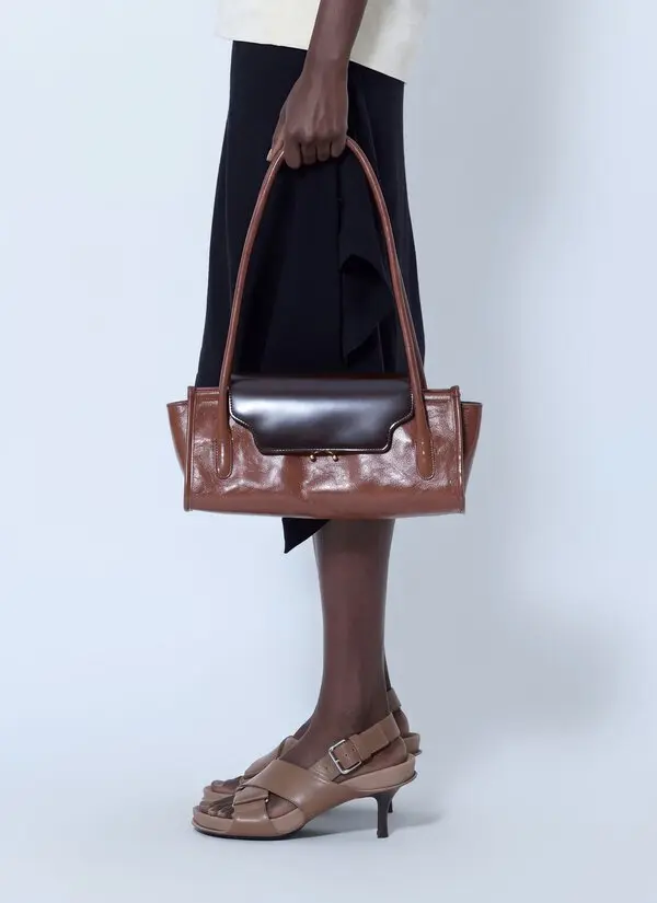 Marni Trunkette Leather Shoulder Bag