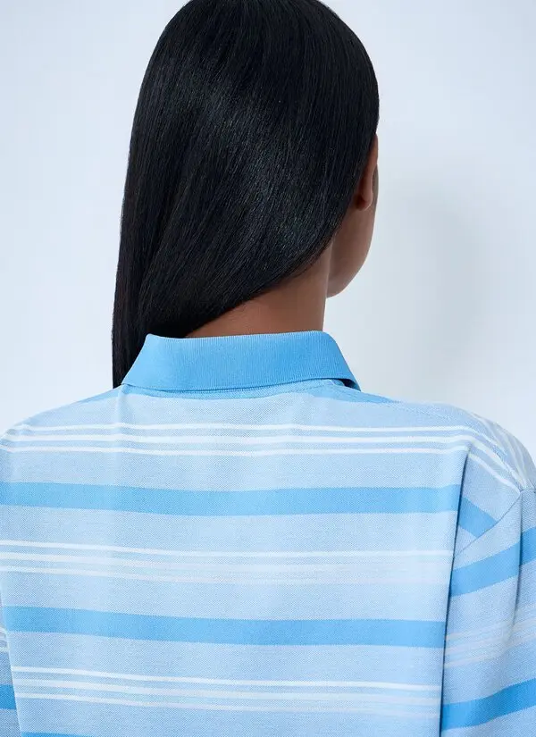 Prada Striped Polo Shirt With Drawstring Hem